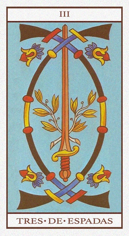 3 de Espadas - Arcanos Menores - Alicia Galván